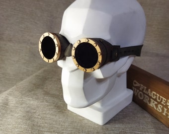 Leather Steampunk Goggles mono Mechanic | Etsy