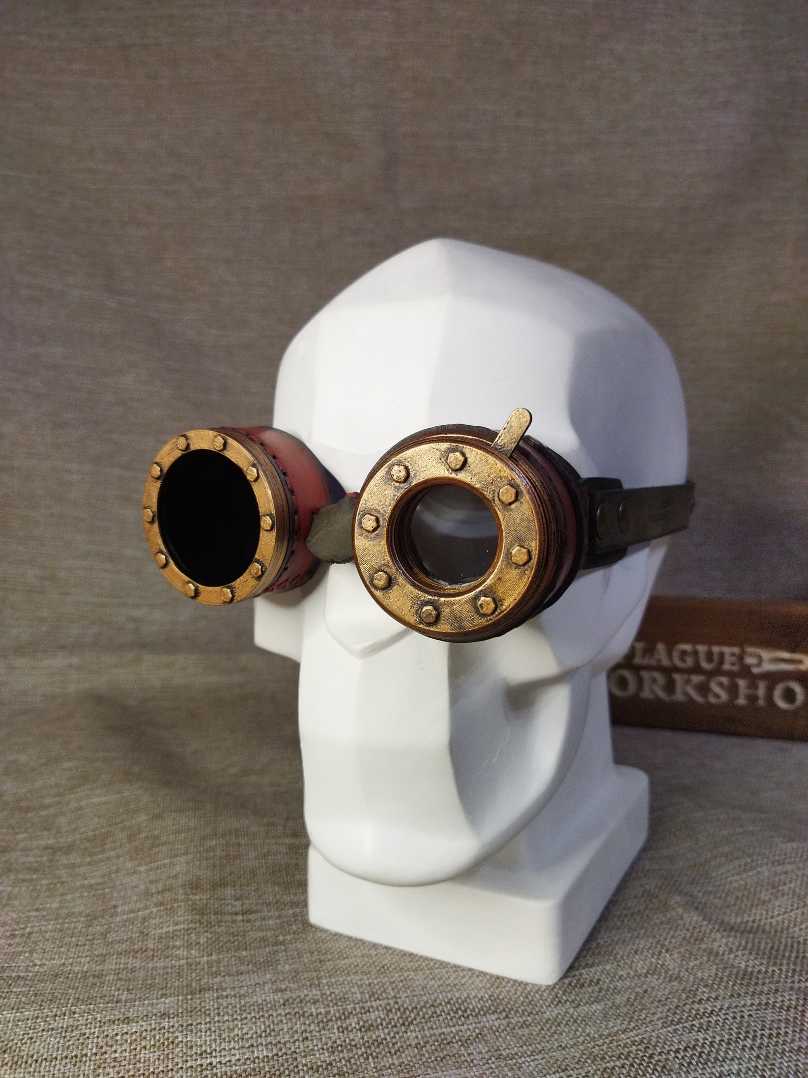 Leather Steampunk Goggles mono Mechanic - Etsy