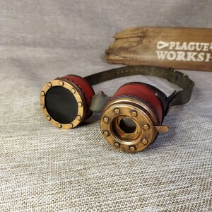 Leather Steampunk Goggles "mono Mechanic" - Etsy