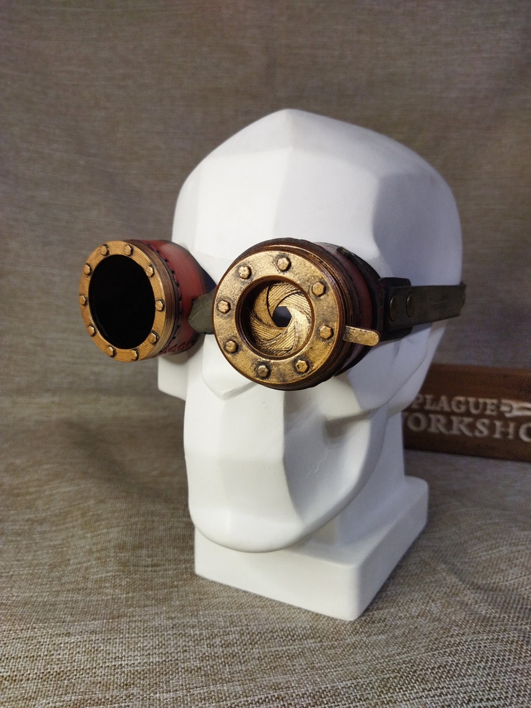 Leather Steampunk Goggles "mono Mechanic" - Etsy
