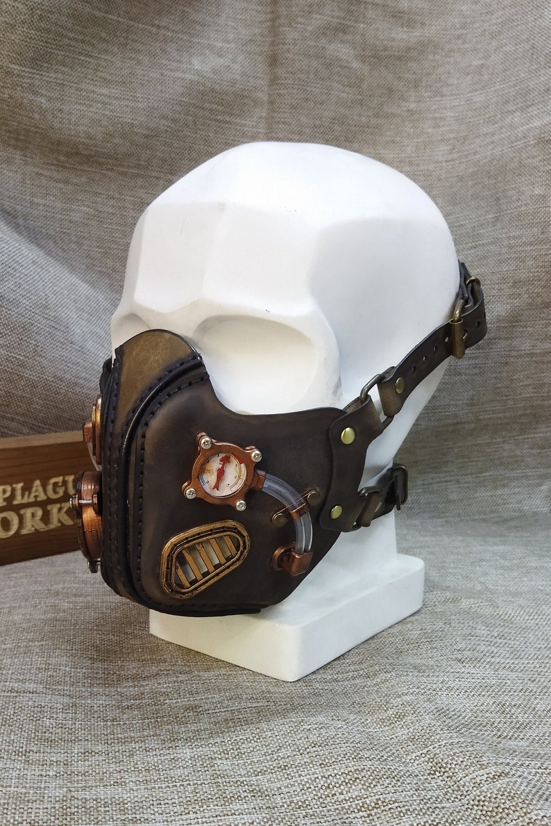 Leather Steampunk Mask With 3D Printed Details - Etsy