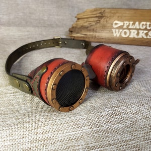 Leather Steampunk Goggles "mono Mechanic" - Etsy