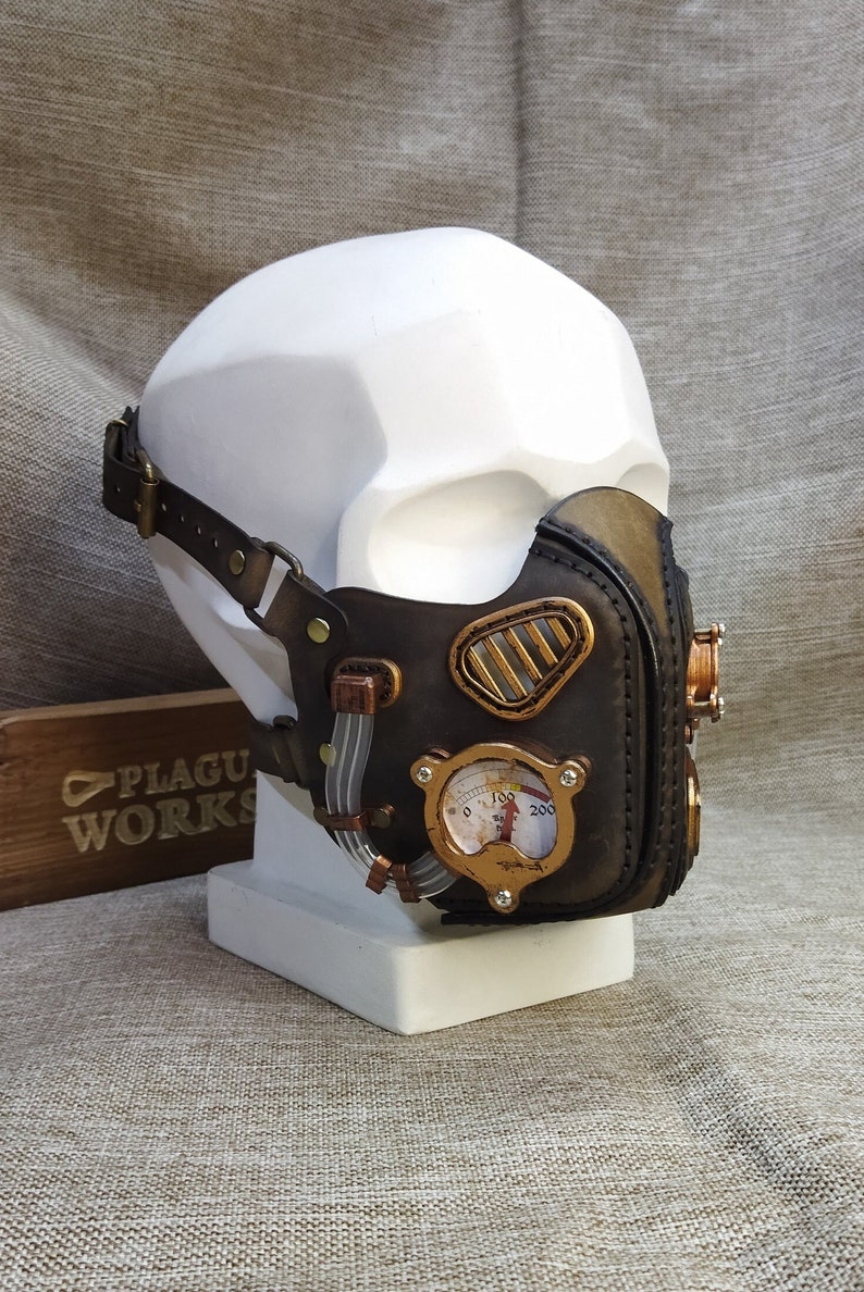 Leather Steampunk Mask With 3D Printed Details - Etsy