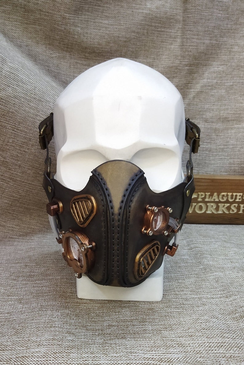 Leather Steampunk Mask With 3D Printed Details - Etsy