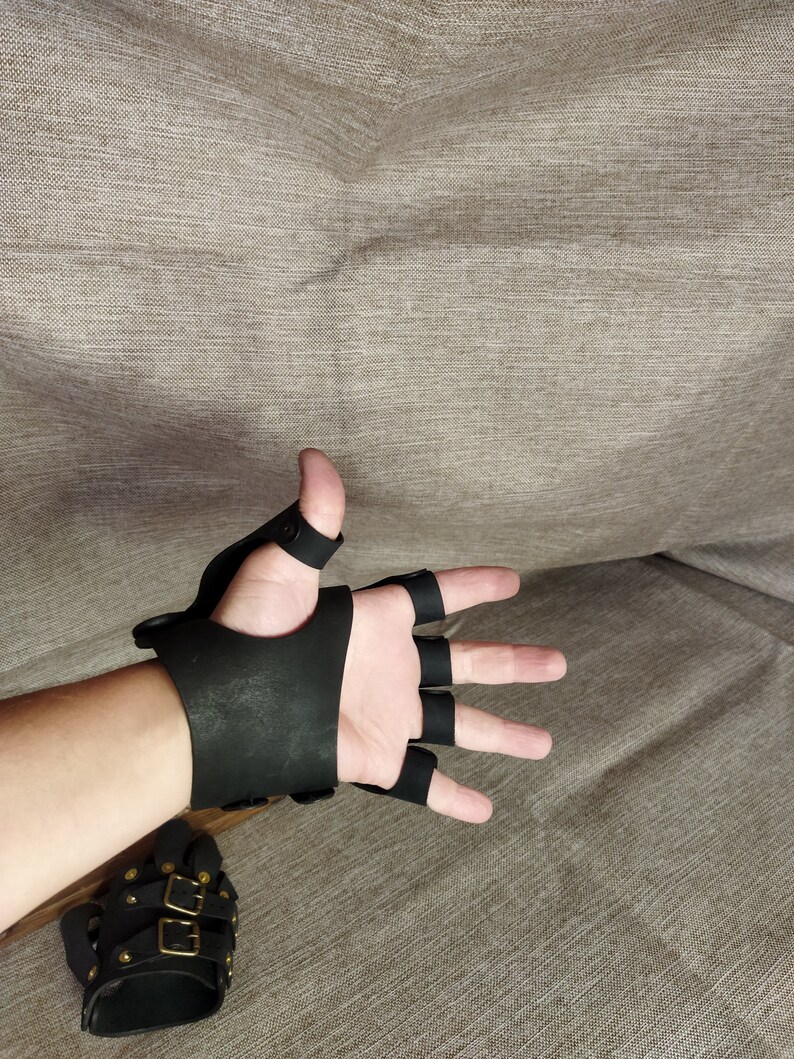 Steampunk Leather Gloves technomage - Etsy