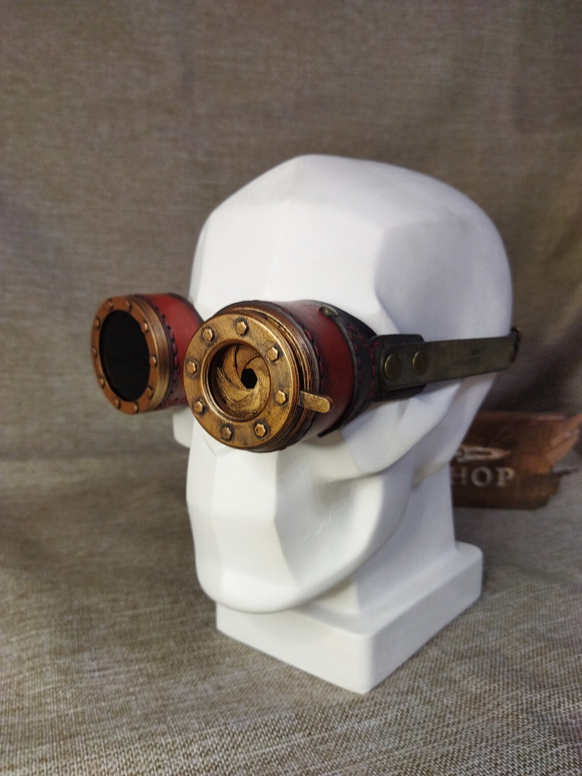 Leather Steampunk Goggles "mono Mechanic" - Etsy