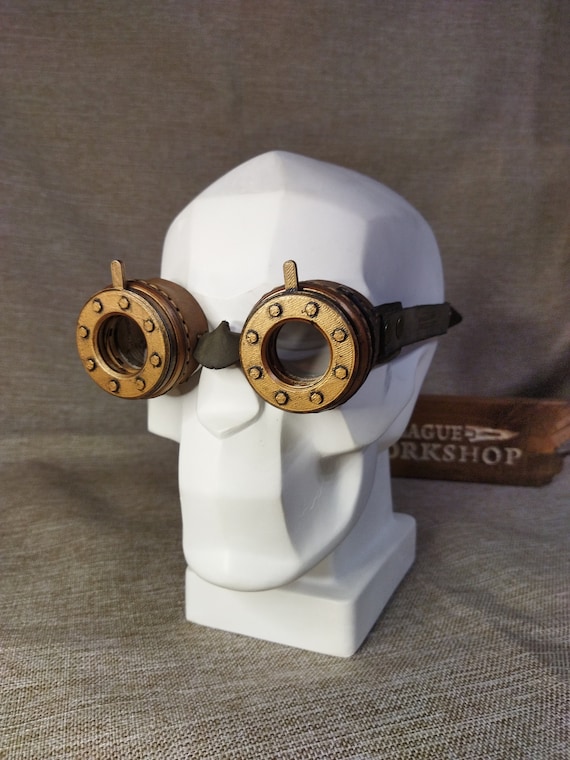 Leather Steampunk Goggles mechanic - Etsy