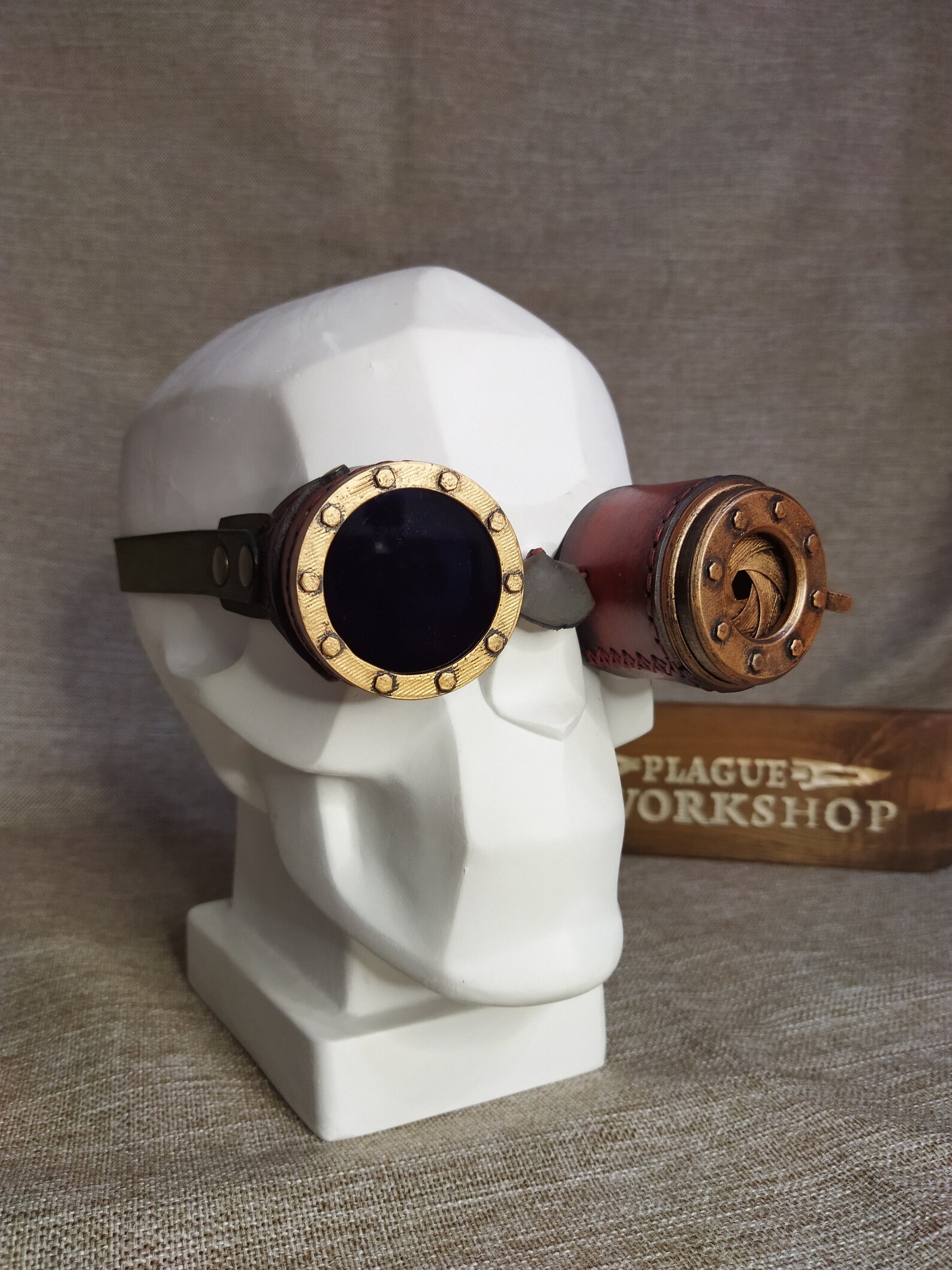 Leather Steampunk Goggles "mono Mechanic" - Etsy