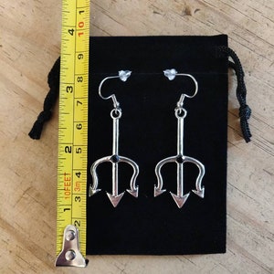 Satan Devil Pitchfork Gothic Witchy Silver Earrings With Jewellery Gift ...