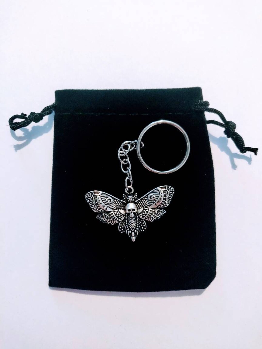 Death Moth Butterfly Wasp Gothic Keyring Pendant With Jewellery Gift ...