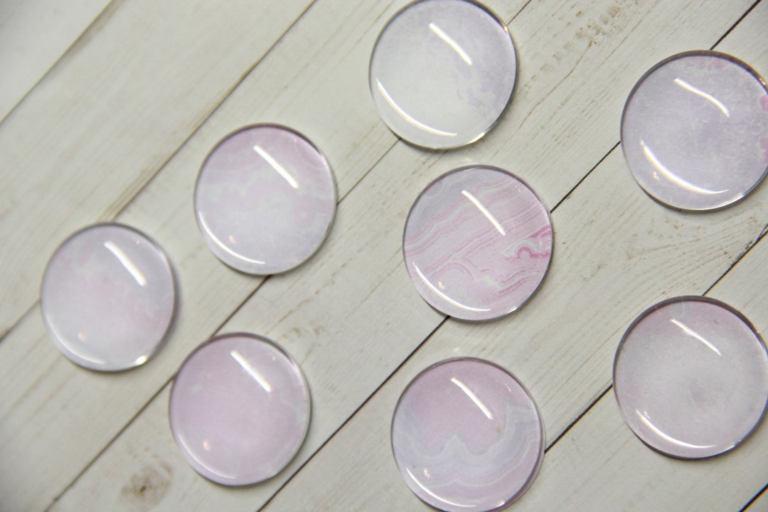 Pink Geode Magnets Set of 6, 1 Inch Cabochon Magnets Basket Stuffer ...