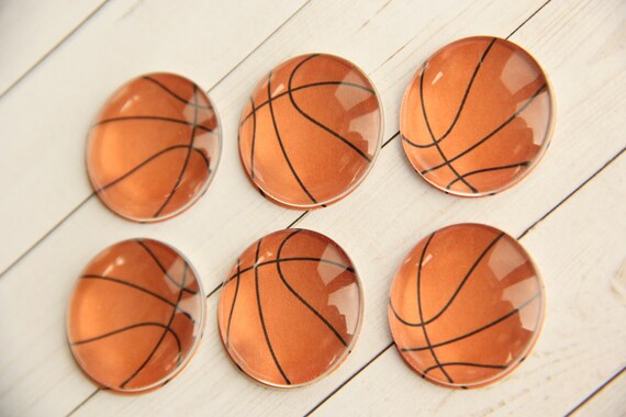 Basketball Magnets Set of 6 Glass Magnets Sports Gift - Etsy
