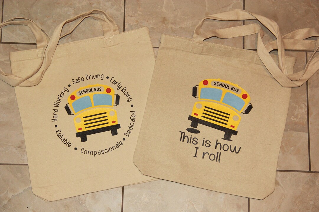 Personalized Tote Bag Bus Driver Tote Bus Driver Gift End of Year Gift ...