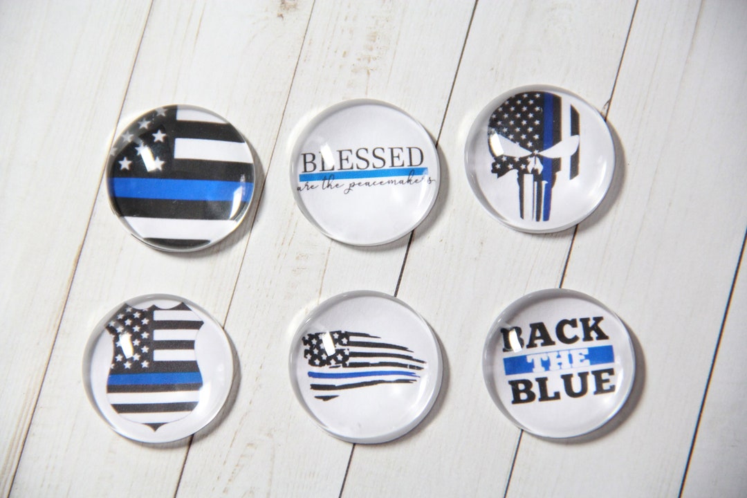 Police Magnets Set of 2 or 6 Magnets Police Appreciation Gift Blue Line ...