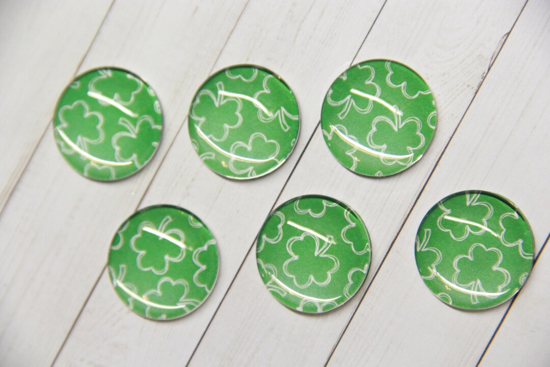 Shamrock Magnets Set of 6 1 Inch Irish Gift Basket Stuffer St. Patty's ...