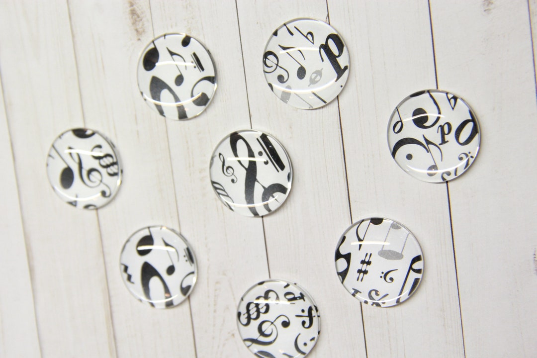 Music Note Magnets Set of 6 , 1 Inch Cabochon Magnets Music Lover Gift ...