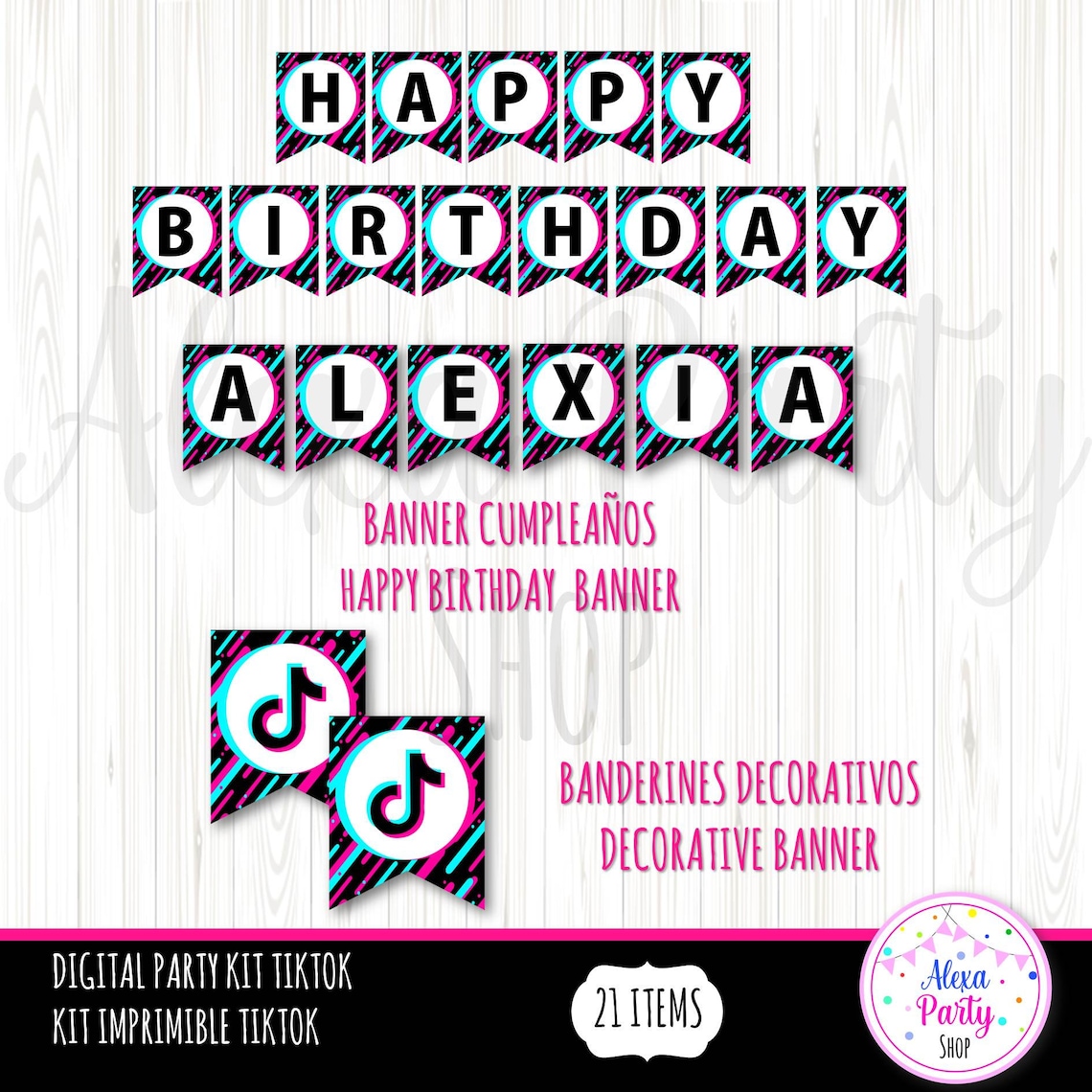 Digital TikTok Kit Custom Tik Tok Birthday Printable Kit | Etsy