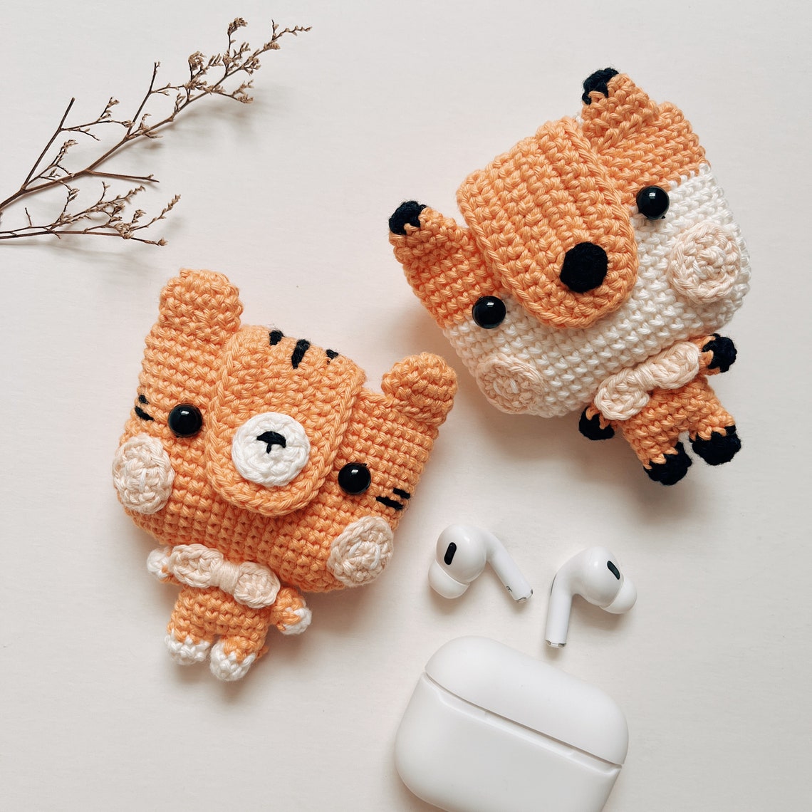 Pdf Pattern Earpods Pouch Fox & Tiger Airpods 1/2 Airpods - Etsy