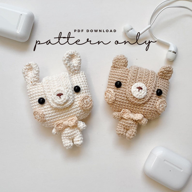 Pdf Pattern Earpods Pouch | Bear & Rabbit, Airpods 1/2, Airpods Pro ...