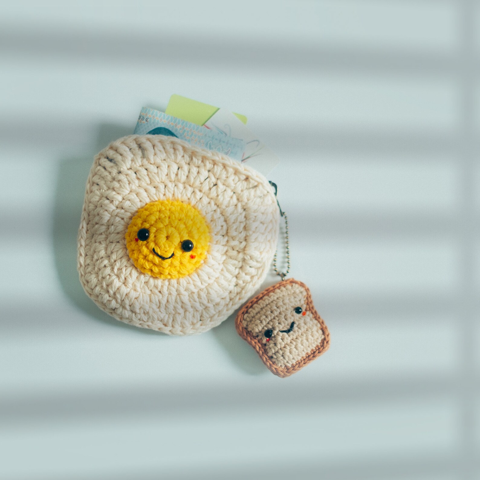 Pdf Pattern Fried Egg Coin Purse With Bread Keychain Bag - Etsy