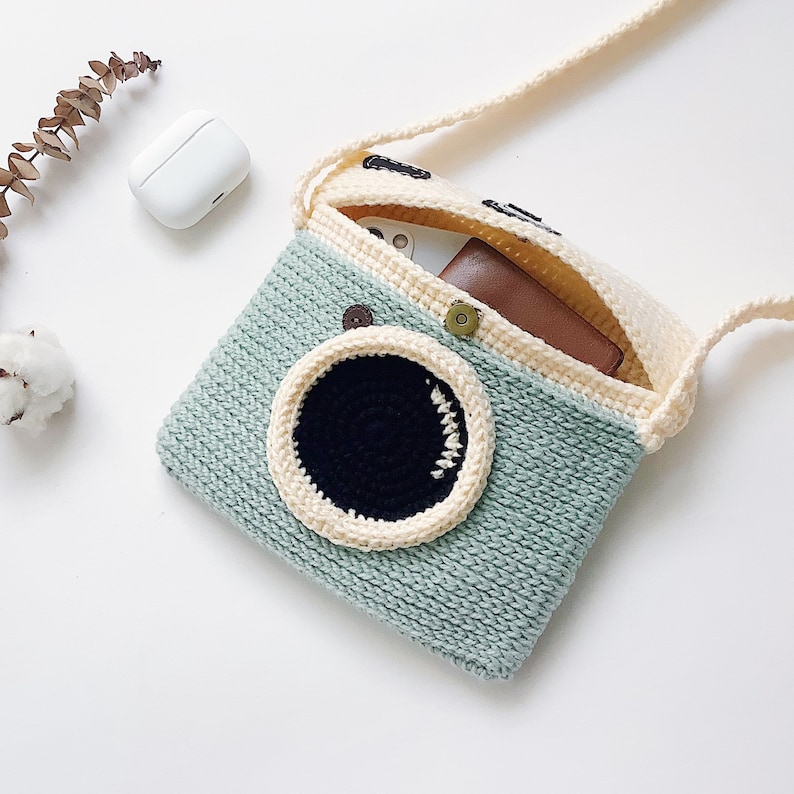 VIDEO + Pdf. Pattern Camera Crochet Bag, Lomo Camera Bag, Bag Pattern ...