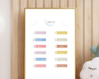 Months of the Year Printable, Educational Posters, Kindergarten Poster ...