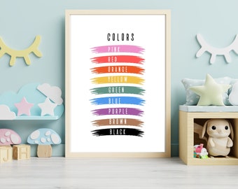 Colors Poster, Educational Posters, Kindergarten Poster, Classroom ...