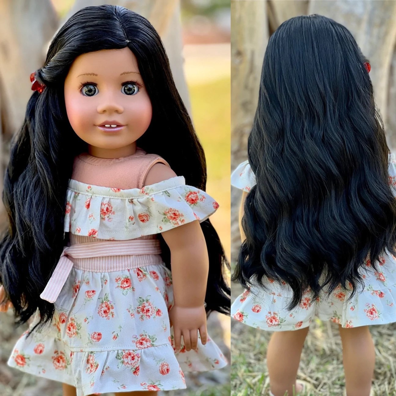 Black Doll Wigs 18 Inch Doll Wavy - Etsy