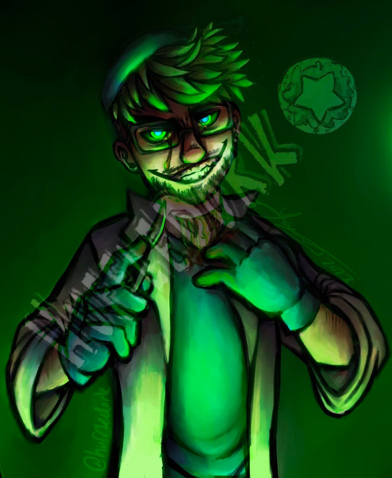Possessed Egos Jacksepticeye Fanart Art Print (marvin the Magnificent ...
