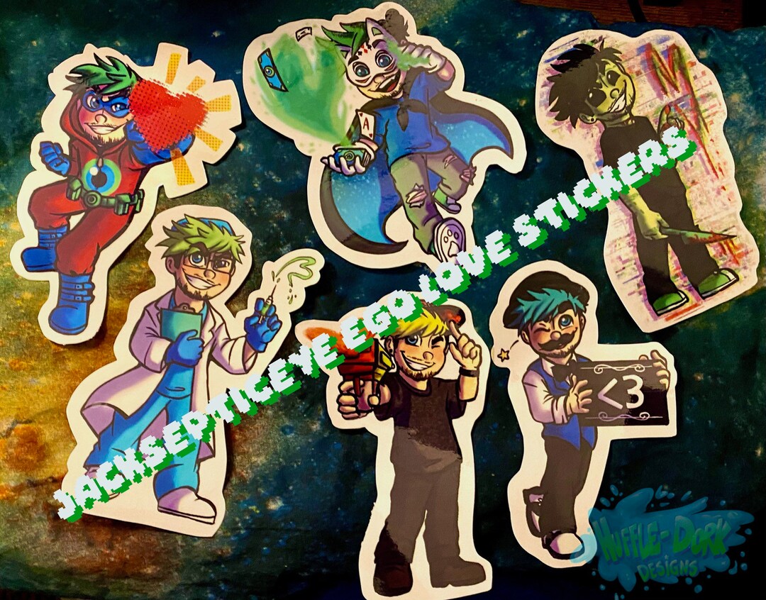 Jacksepticeye Ego Love Sticker Collection (marvin the Magnificent, Dr ...