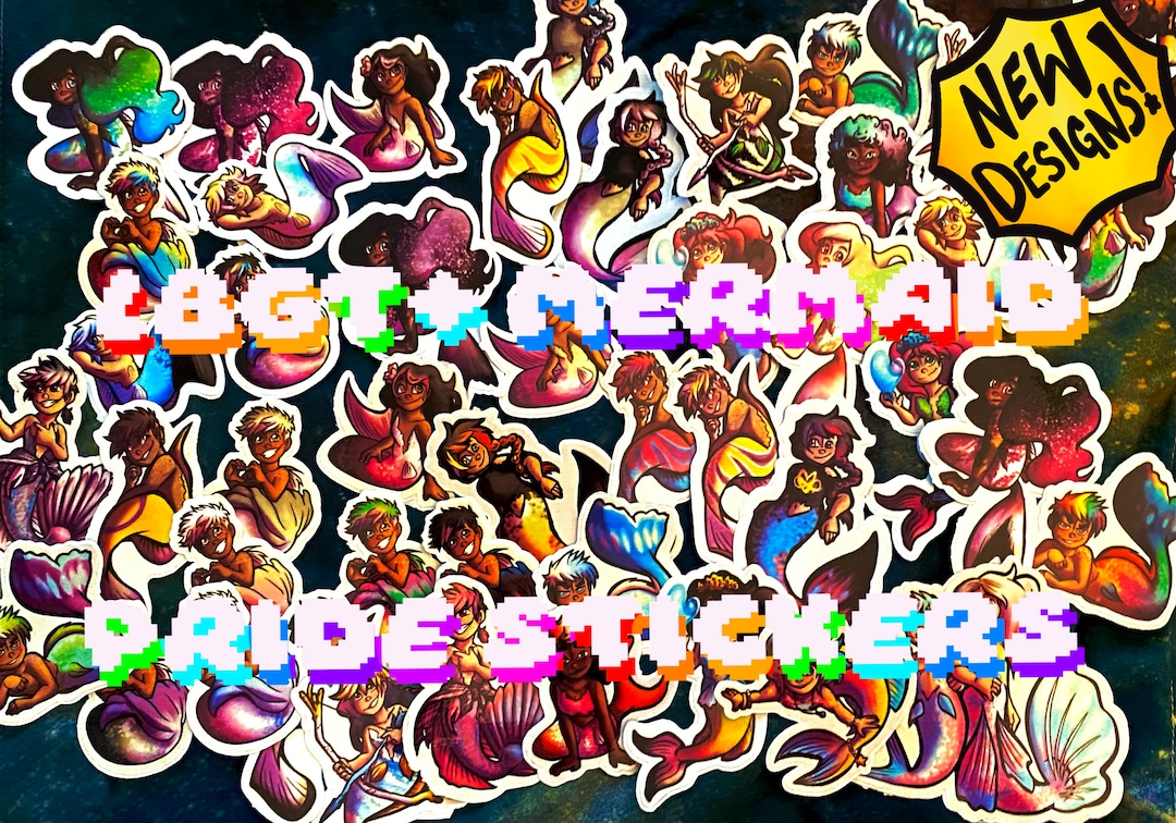 Pride Mermaids Sticker Collection (NEW DESIGNS! Over 46 LBGT+ Flags ...