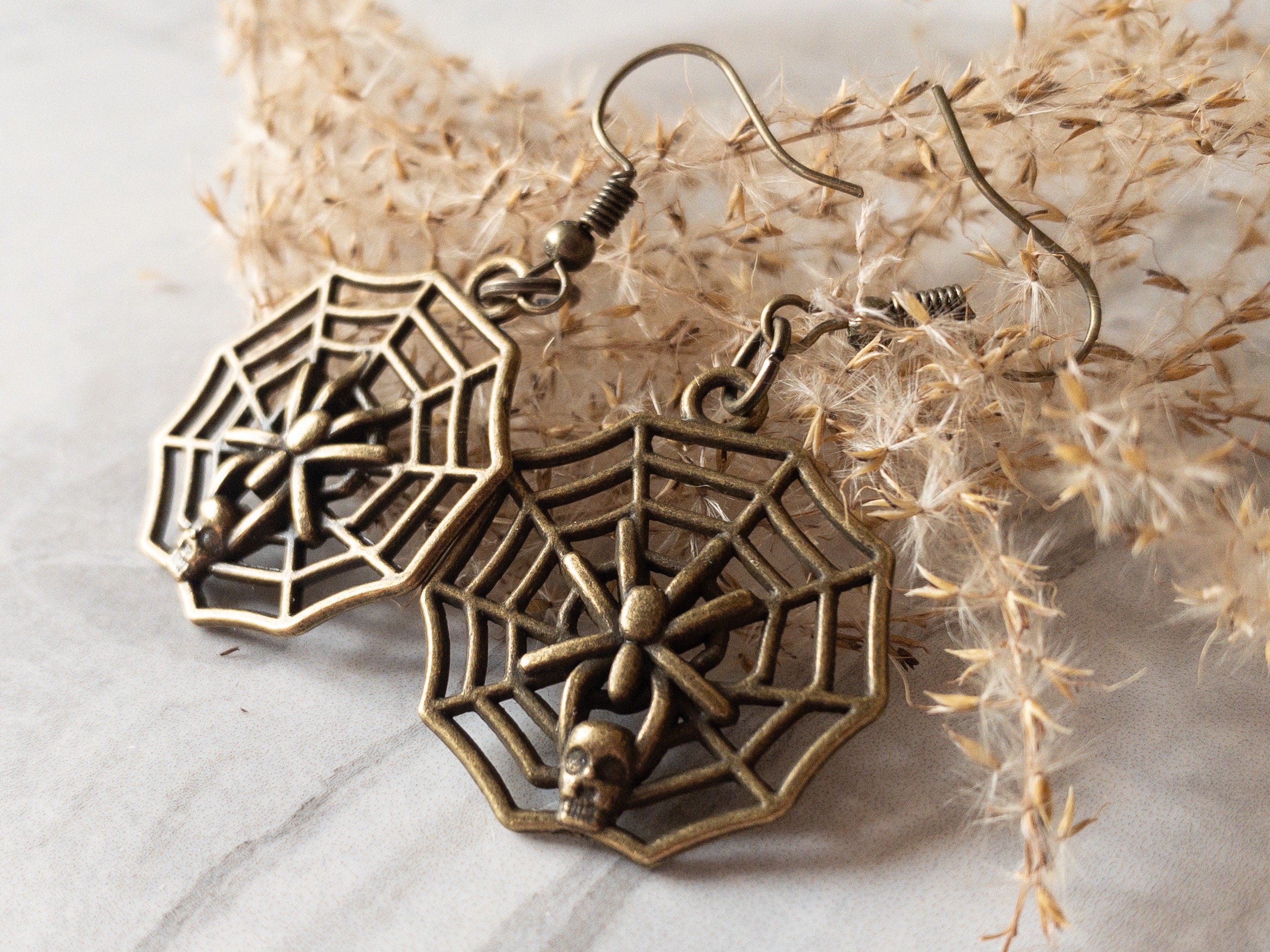 Spider Web Earrings Spider Web Jewelry Spider Earrings | Etsy