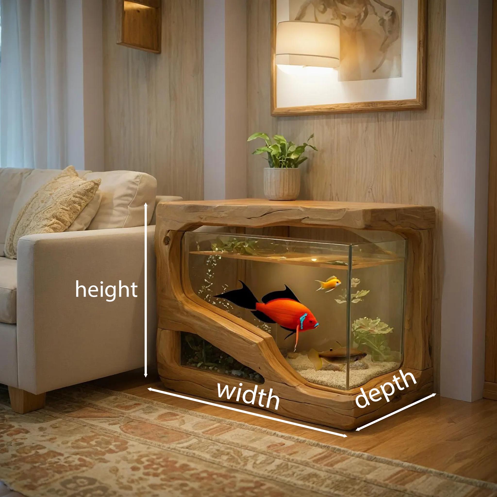 Multi-functional Solid Wood Aquarium Stand – Rustic Nightstand, Side ...