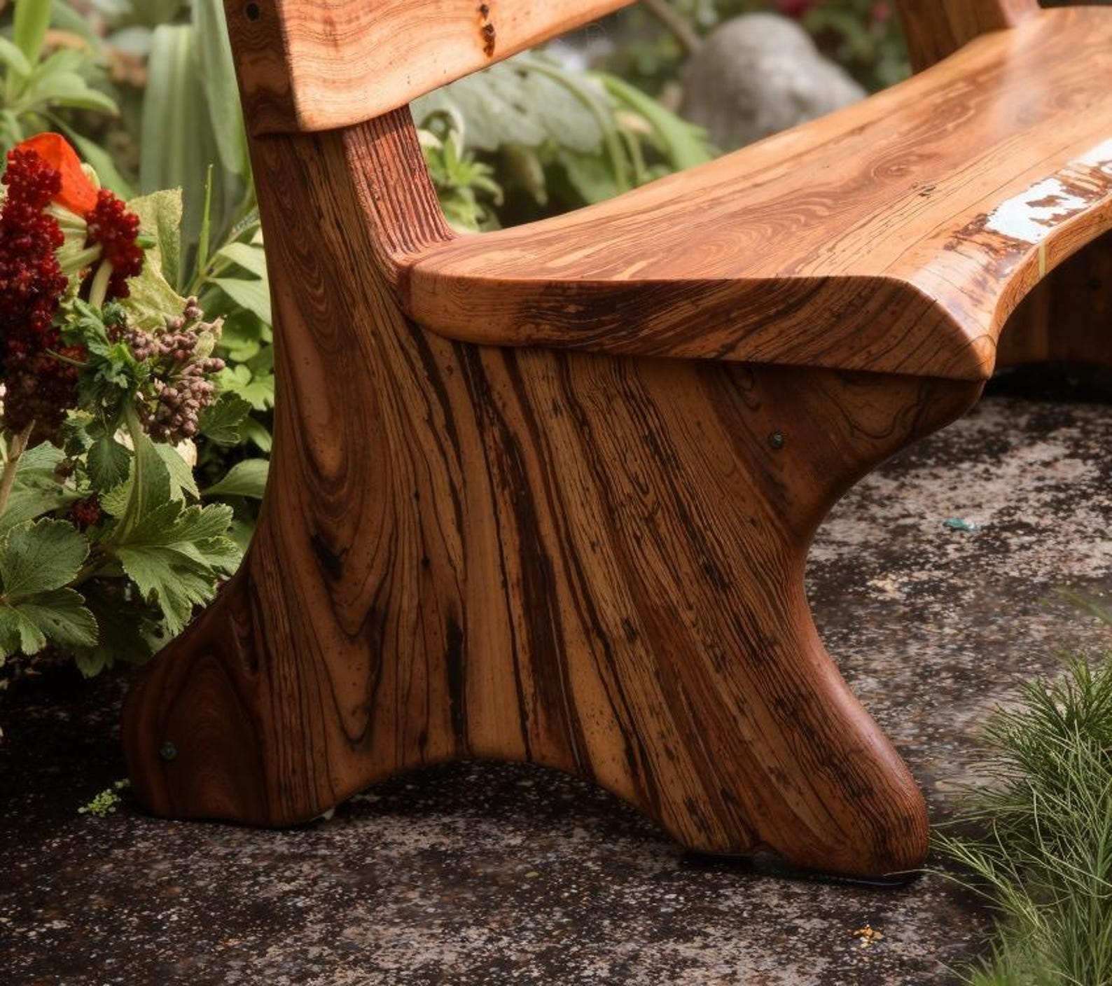 Solid Wood Bench - Handcrafted Live Edge Outdoor Seating for Rustic ...