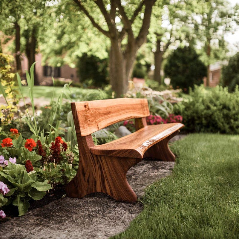 Live Edge Bench - Etsy