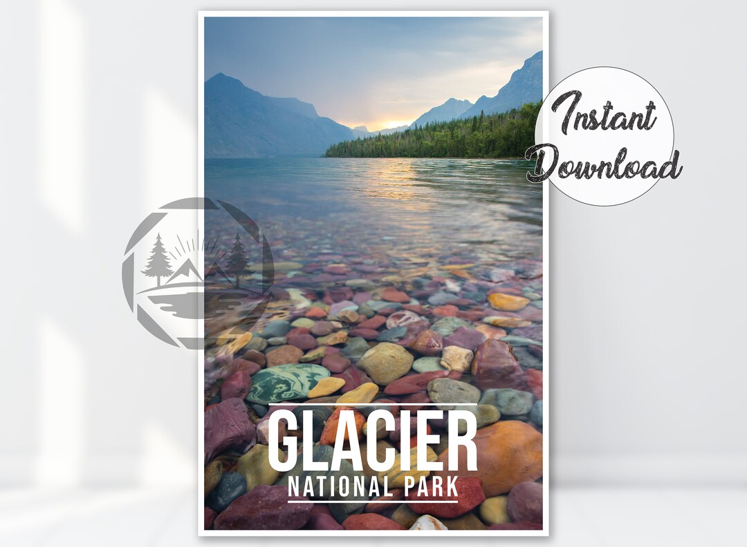 Glacier National Park Poster DIGITAL DOWNLOAD Montana - Etsy