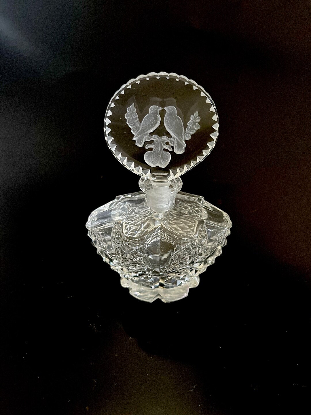 Antique Czech Intaglio Love Birds Perfume Bottle - Etsy