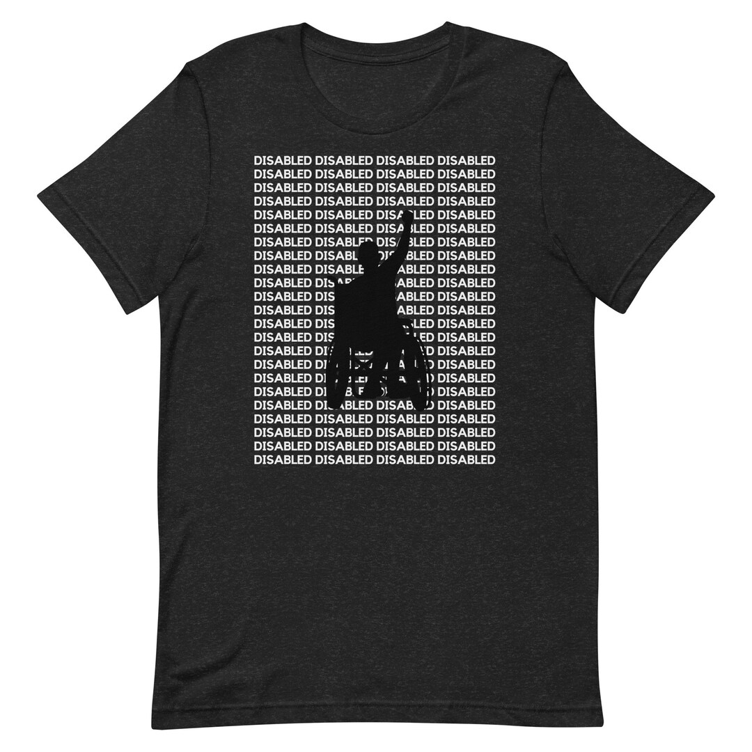 DISABLED Text Graphic Wheelchair Logo, Unisex Short-sleeved T-shirt ...