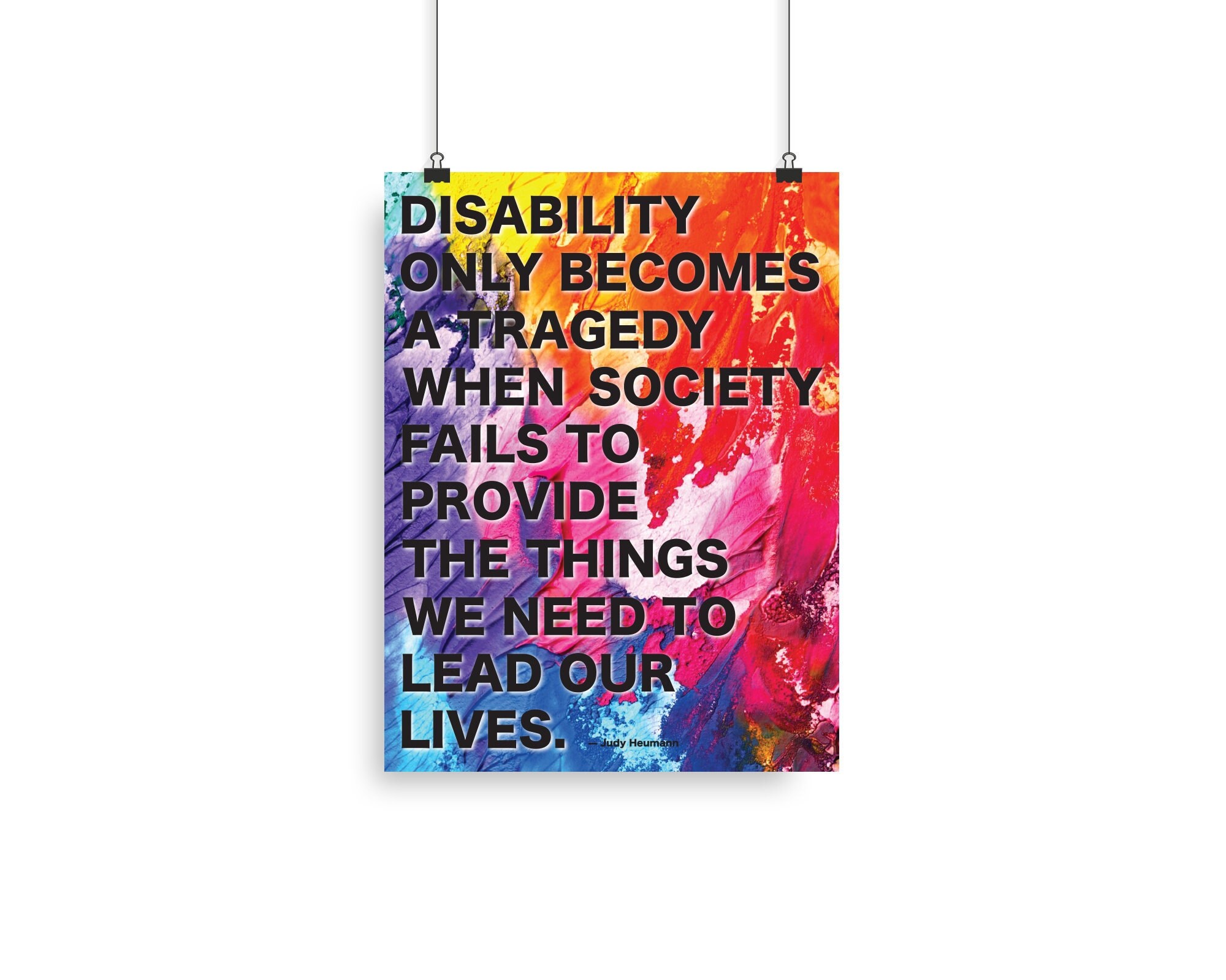 Disability Advocacy Art, Digital Download, Judy Heumann Quote ...