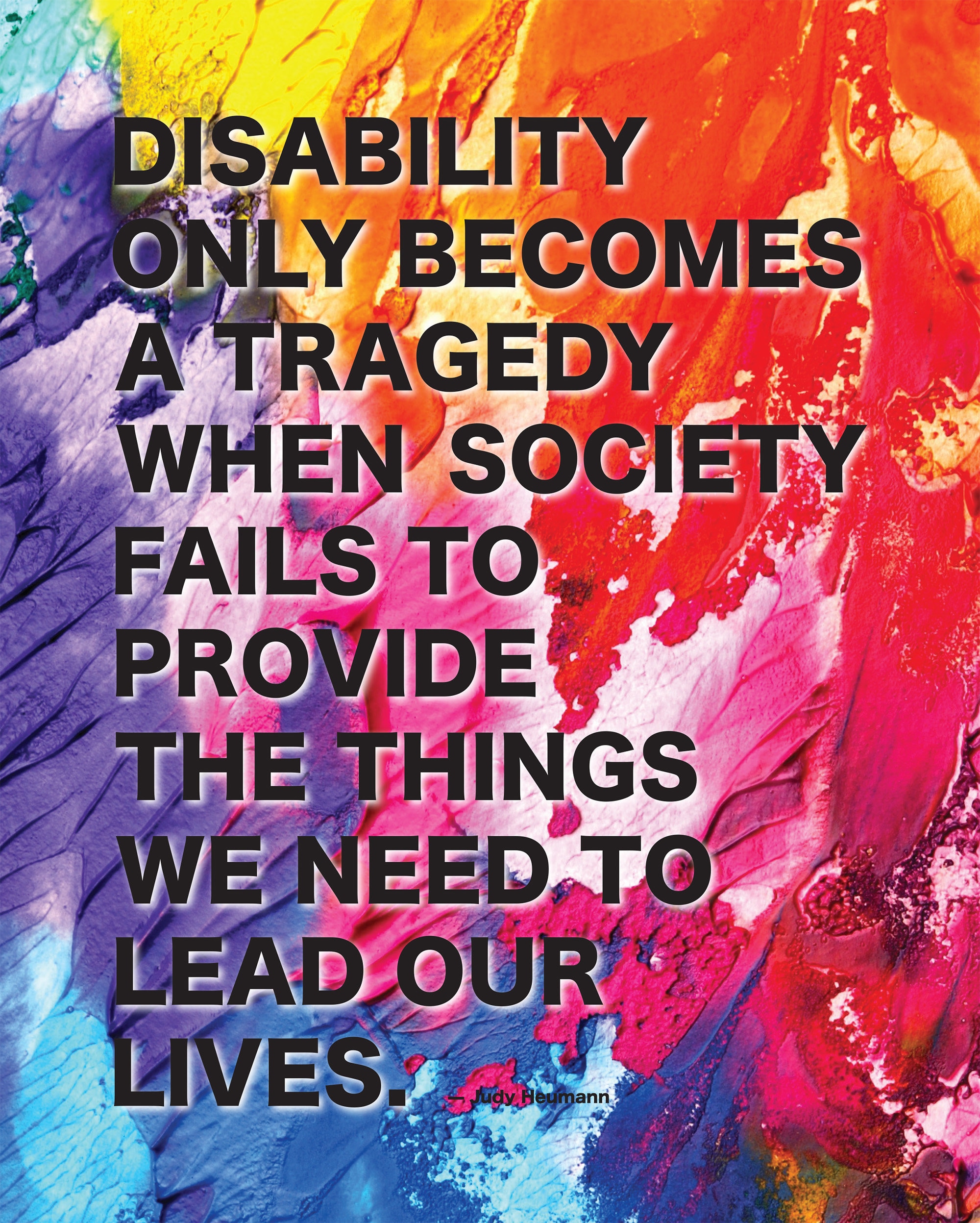 Judy Heumann Disability Quote Poster, Disability Poster, Colorful ...