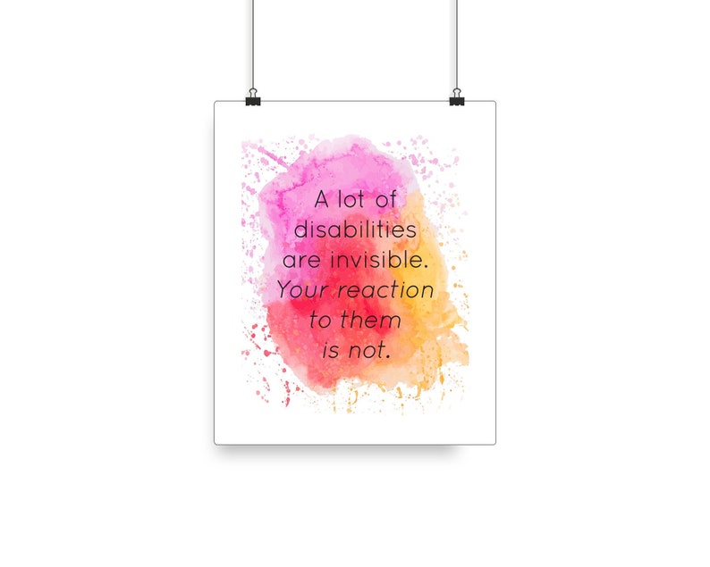 Invisible Disabilities, Disability Advocacy Art Print, Disability Pride ...