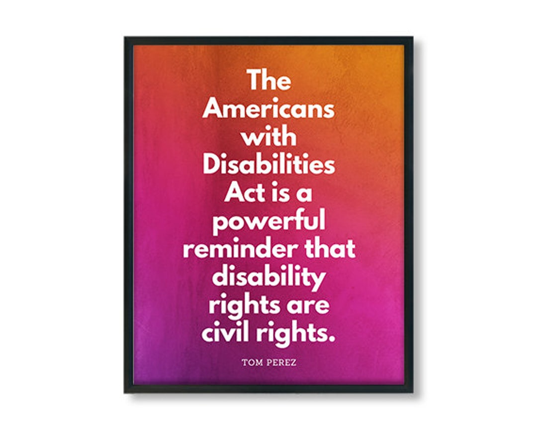 ADA Civil Rights Poster, Americans With Disabilities Act, Disability ...