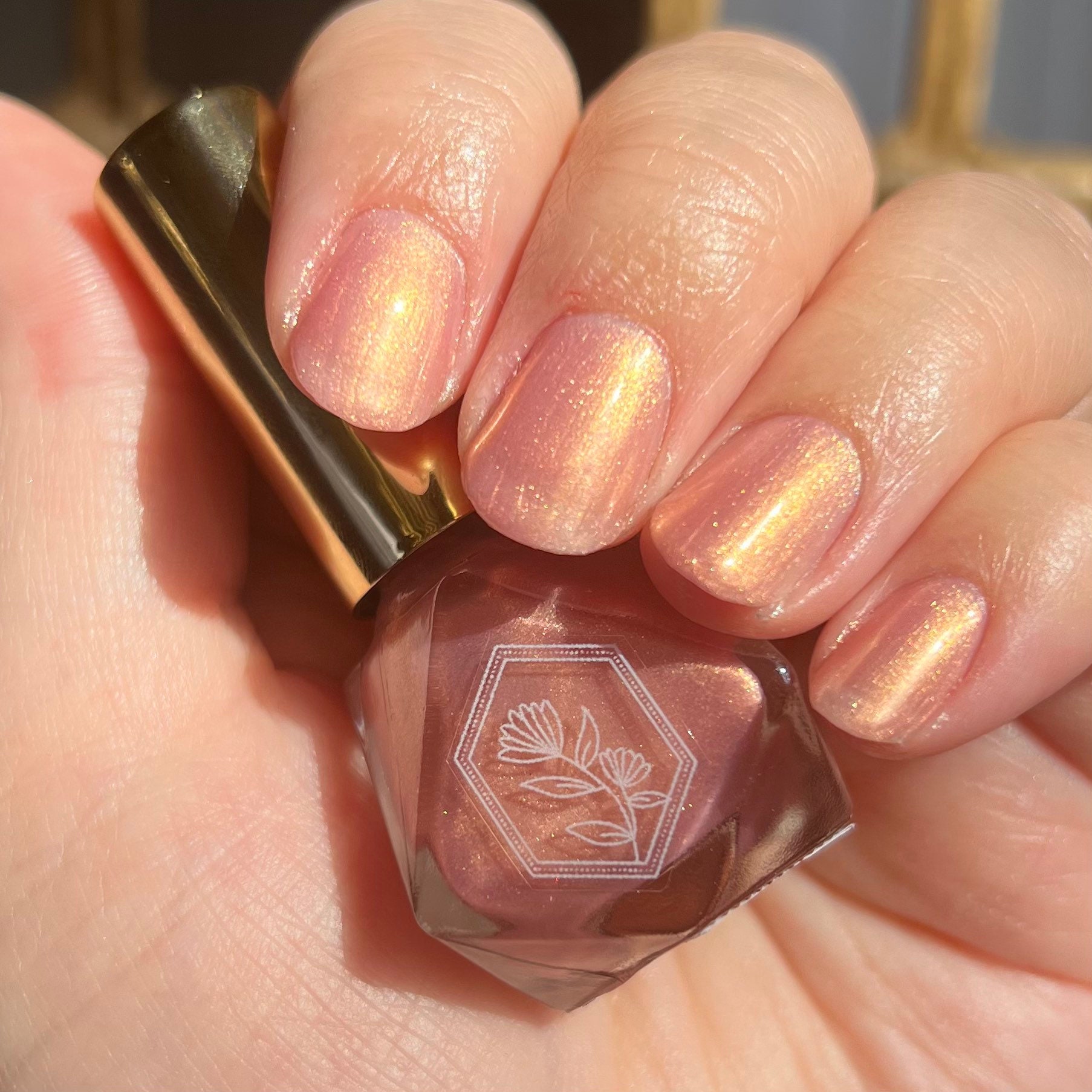 Venus De Milo Romantic Pink Nail Polish With Gold Shift - Etsy