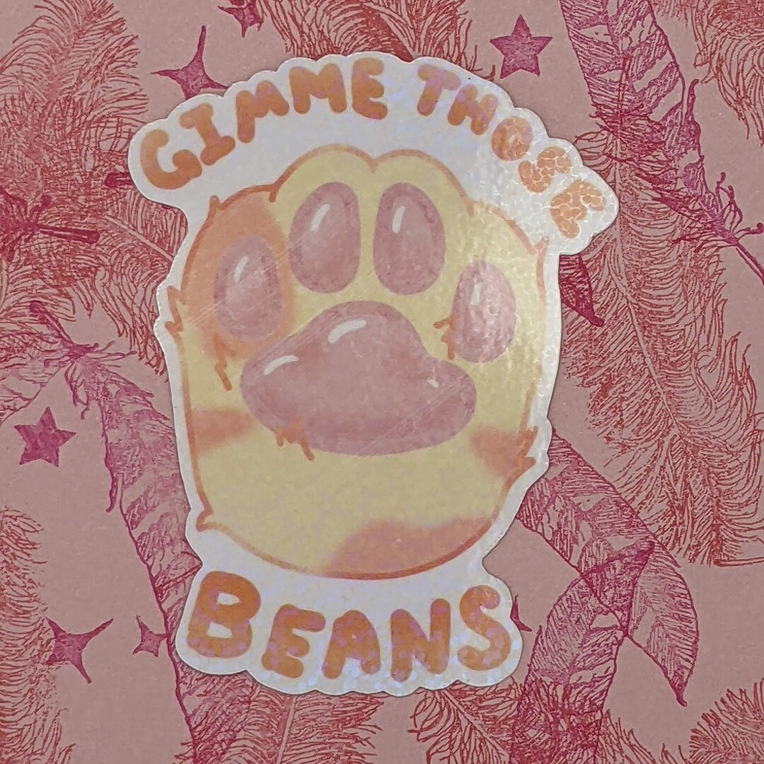 Gimme Those Beans - Cute Cat Paw Vinyl Sticker for Planners, Journals ...