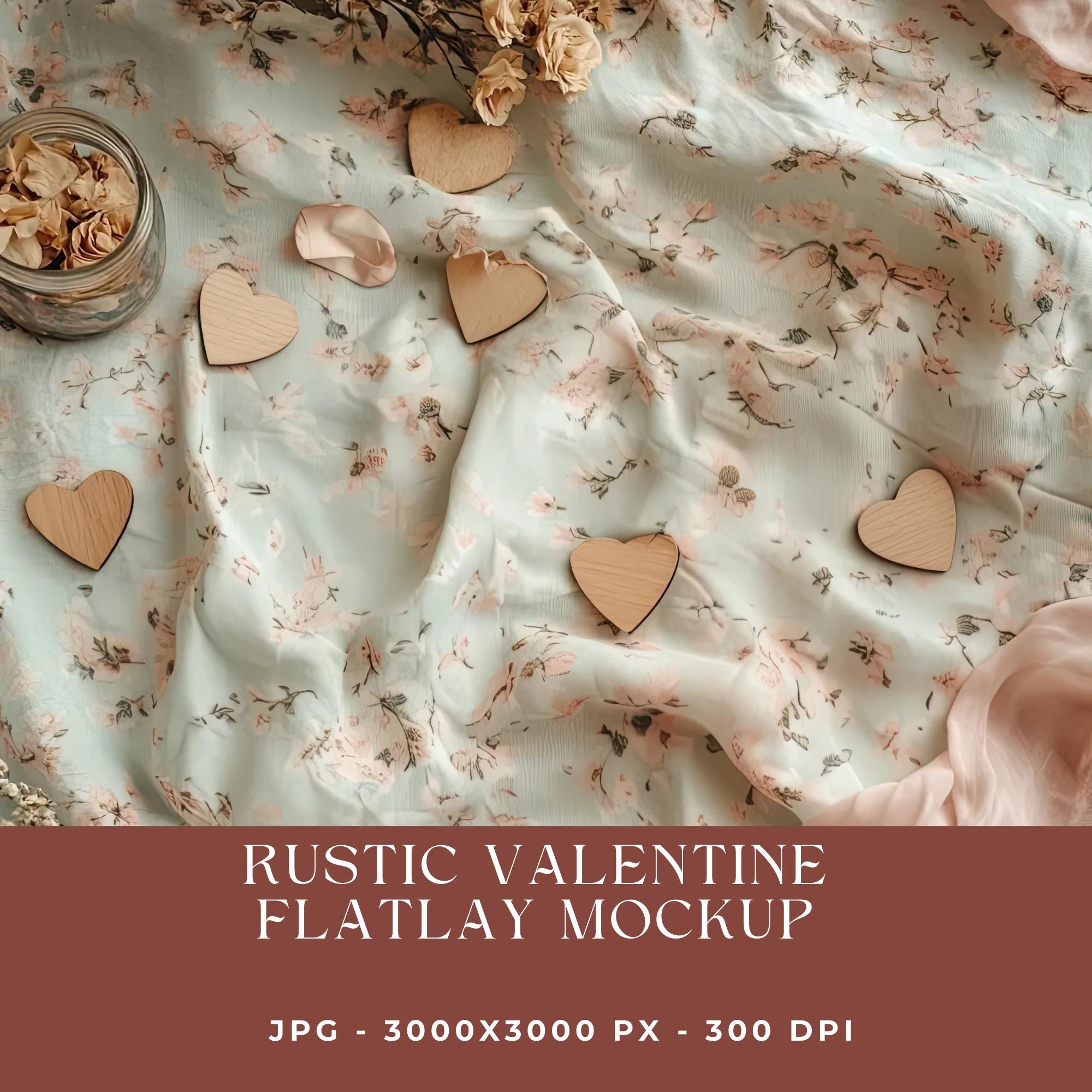 Rustic Valentine Flatlay Background, Valentine's Day Flat Lay, Shabby ...