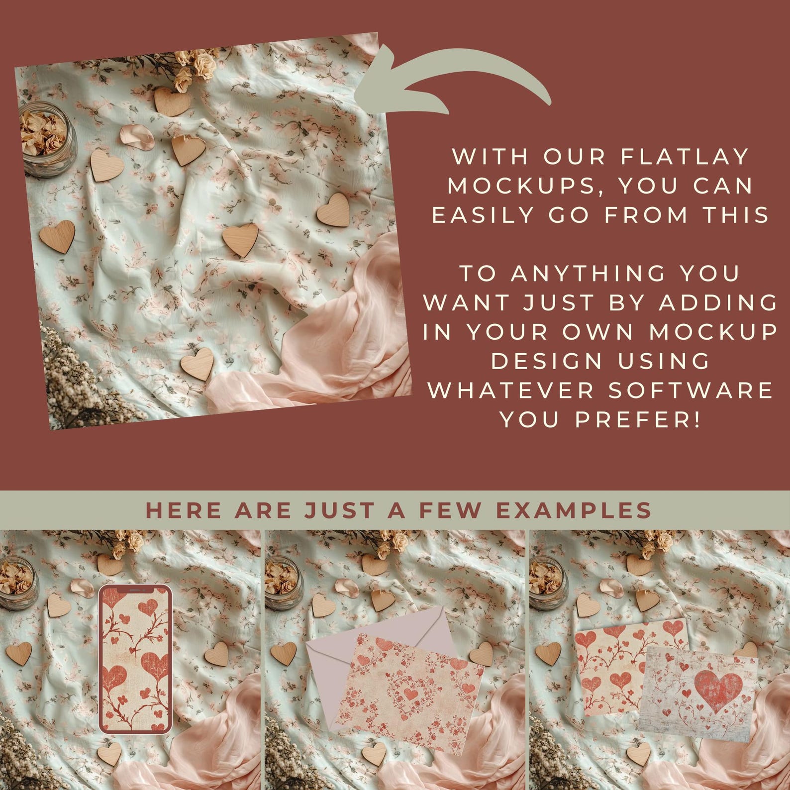 Rustic Valentine Flatlay Background, Valentine's Day Flat Lay, Shabby ...