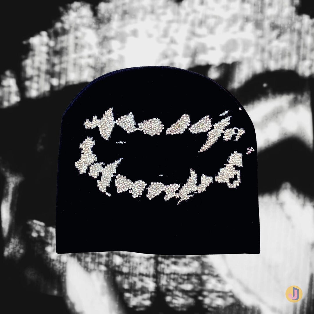 Vampire Rhinestone Custom Graphic Teeth Streetwear Y2K Unisex Black ...