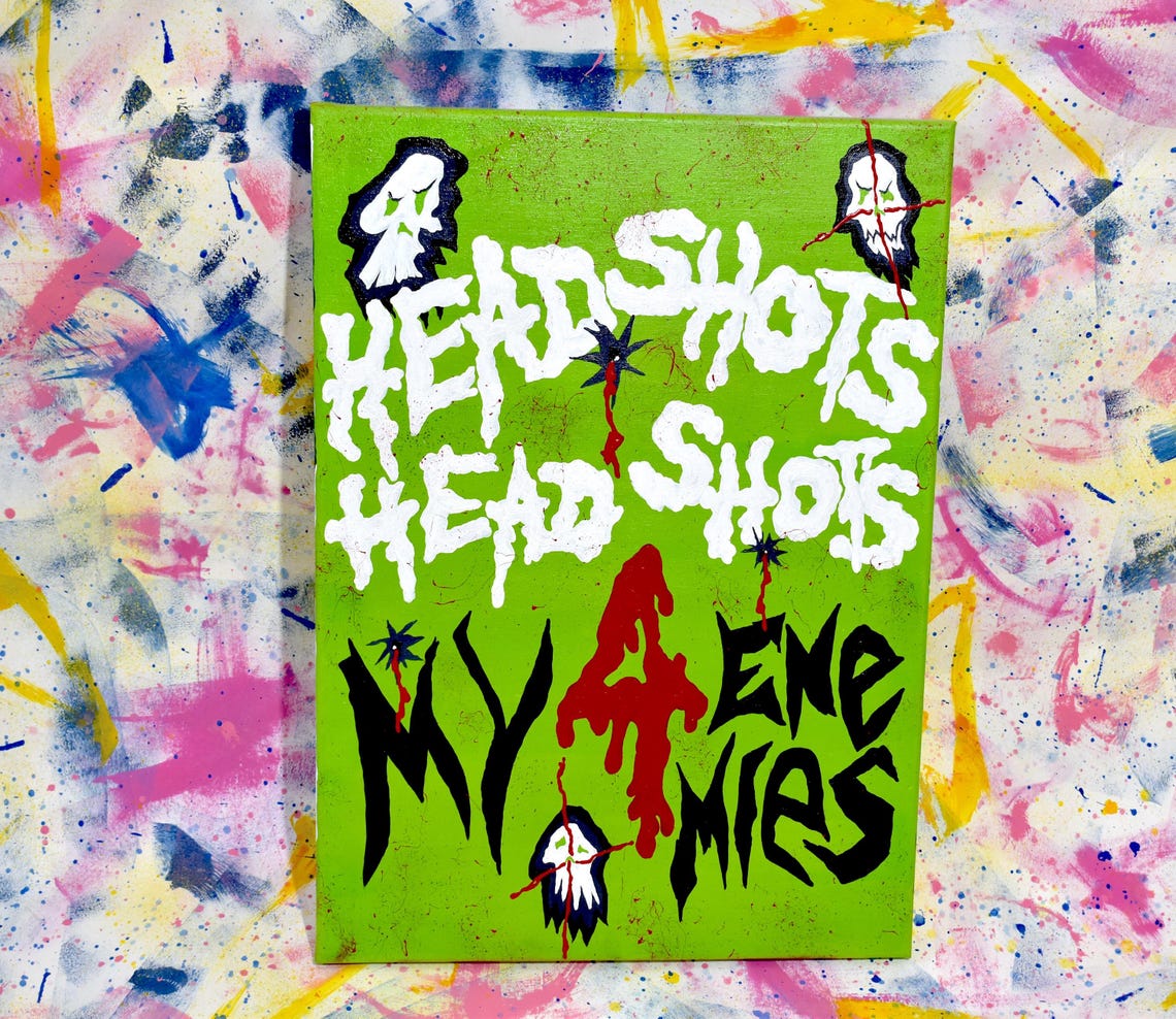 Headshots 4 My Enemies Skull Slime Blood | Rapper Future Custom Art ...