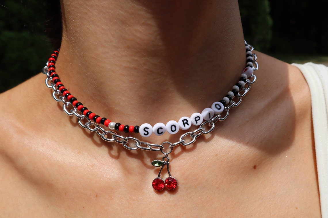 Cherry Bomb Chain Choker 90s Y2K Silver Cable Chain Cherry - Etsy