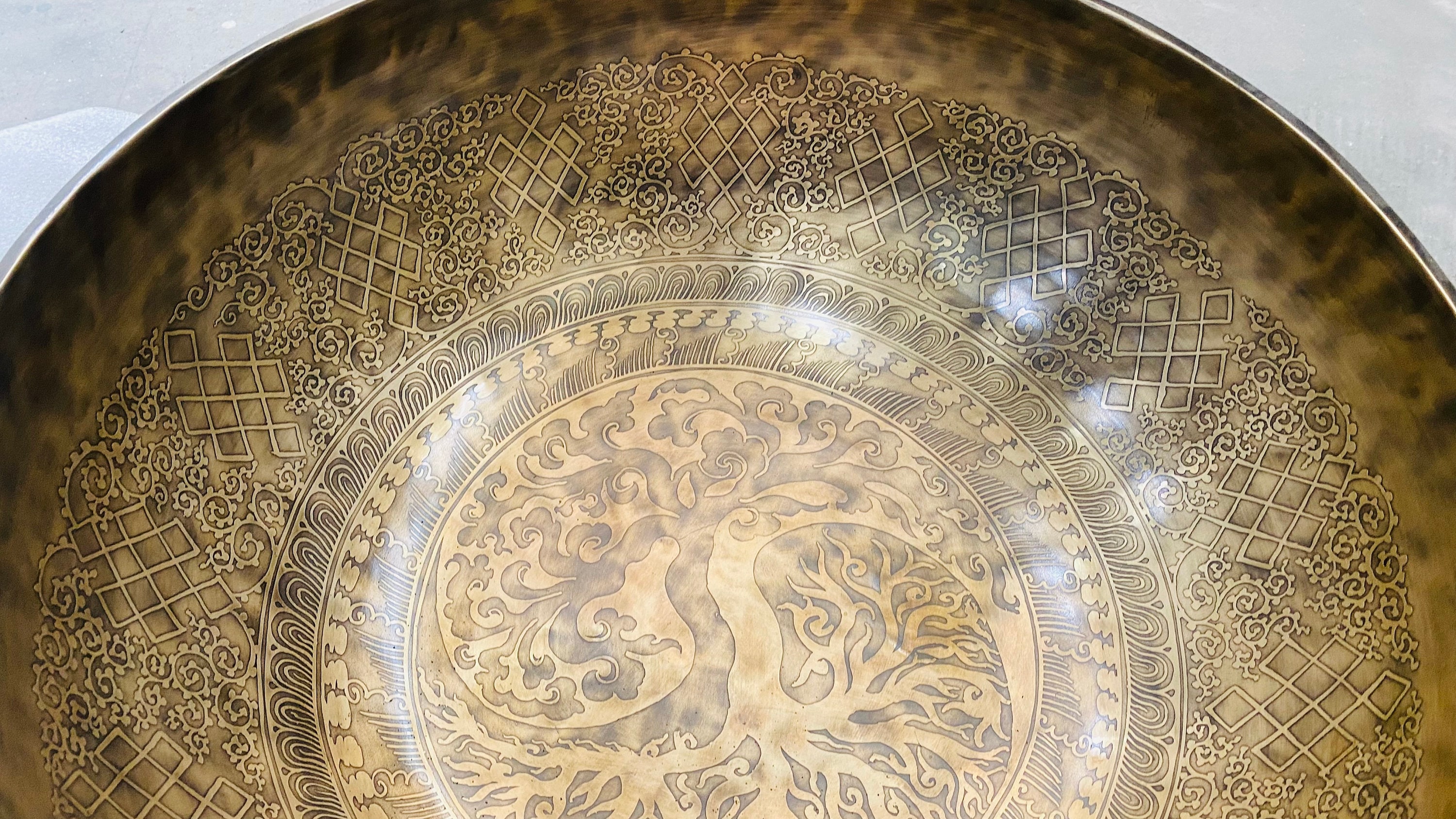 Extra Large Singing Bowl Flower of Life Etched Large Tibetan - Etsy